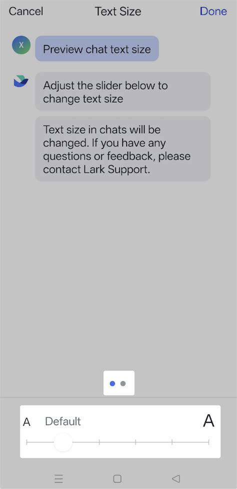 v7 38 adjust the text size of pages across lark with a single tap