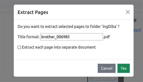UI Checkbox Extract Each Page Into Separate Document Should Be