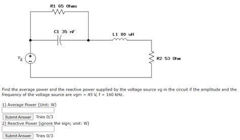 Solved Find The Average Power And The Reactive Power Chegg Com