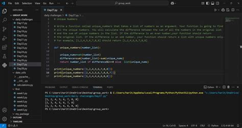 Haritha N On Linkedin Pythoncodingchallenge Day27 Python Function Uniquenumbers