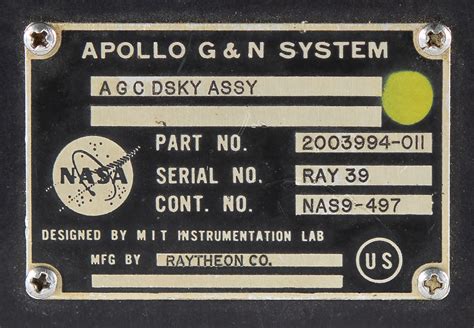 Apollo Display And Keyboard Assembly Dsky Rr Auction