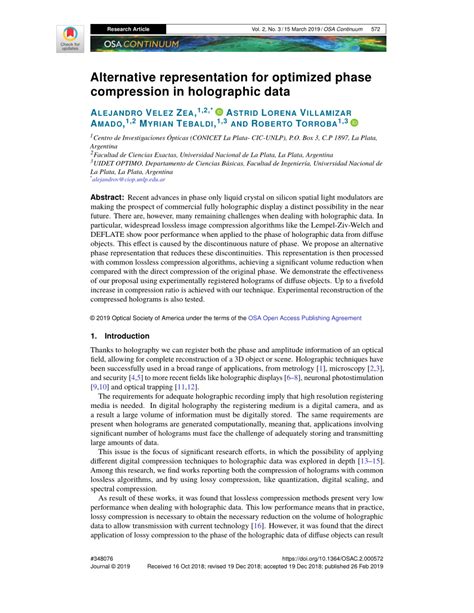 Pdf Alternative Representation For Optimized Phase Compression In Holographic Data