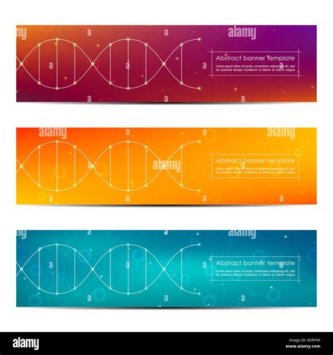 Abstract Banner Design Dna Molecule Structure Background Vector Illustration Stock Vector