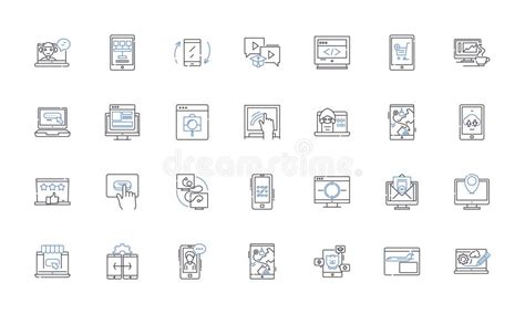 Integration Z Line Icons Collection Synergy Fusion Unification