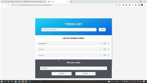 Todo List Crud In Javascript With Source Code Source Code