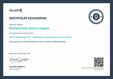 aws x dicoding live database storage services di aws certificate pdf