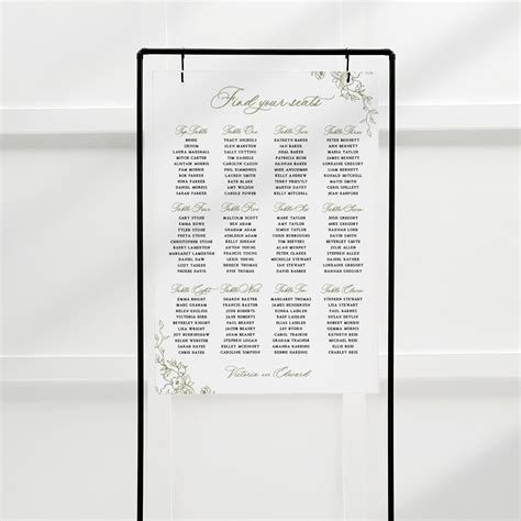 Victoria Table Plan Pure Invitation Wedding Invites