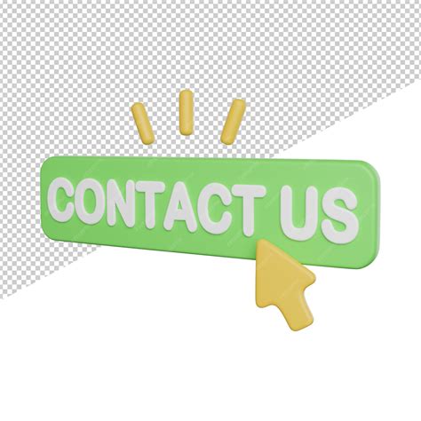 Premium Psd Contact Us Button Click Side View 3d Rendering Icon