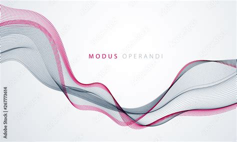 D Particles Mesh Array Sound Wave Flowing Round Points Vector Effect Illustration Blended