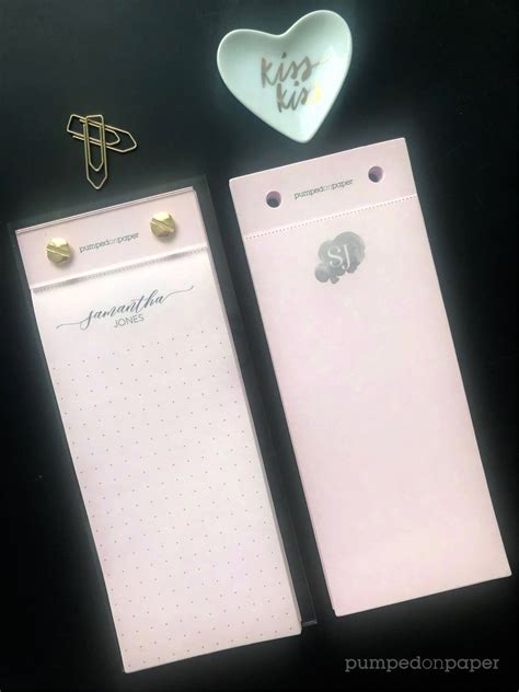 Personalized Notepad Set Custom Monogram Note Pad Gift For Her Refillable Acrylic Writing Pad