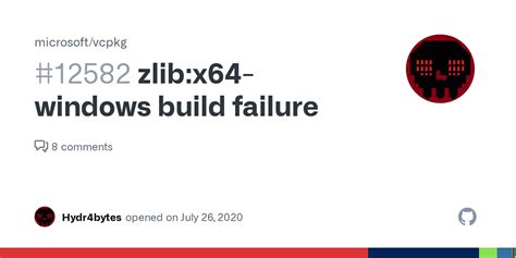 Zlib X Windows Build Failure Issue Microsoft Vcpkg Github