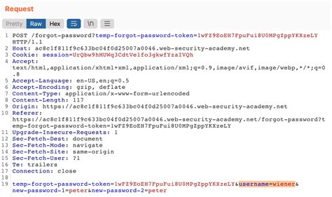 Portswigger Password Reset Broken Logic Walkthrough