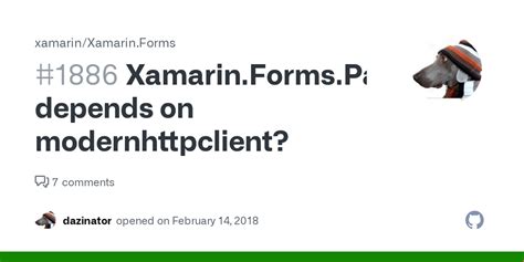 Xamarin Forms Pages Depends On Modernhttpclient Issue 1886 Xamarin Xamarin Forms GitHub