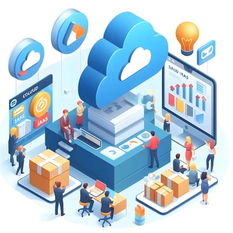 3d Flat Icon As Cloud Computing Service Models With Saas Paas And Iaas