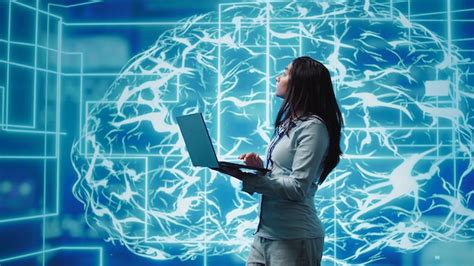 Premium Photo Software Developer Solving Tasks On Laptop Running Artificial Intelligence