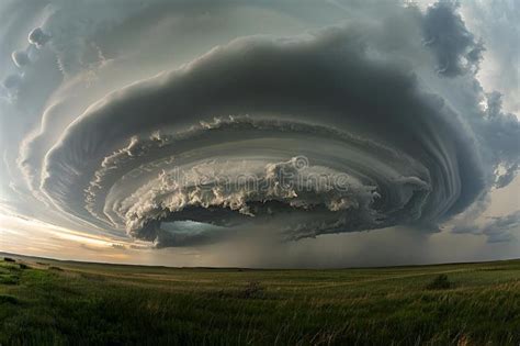 Ai Generated Illustration Of A Dramatic Storm Cloud Drifting Above A