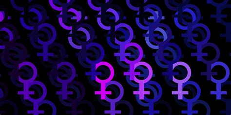 Light Purple Pink Vector Pattern With Feminism Elements 12248729