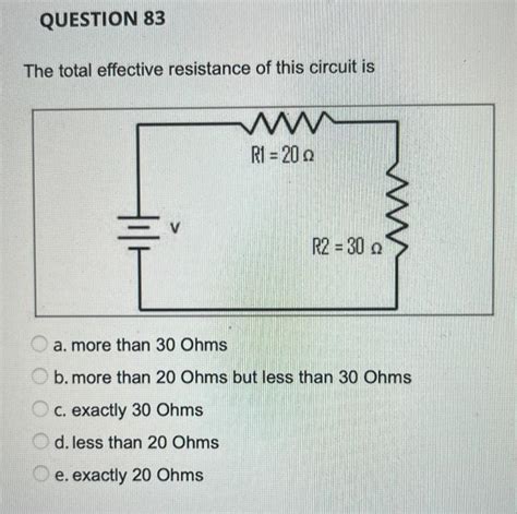 Solved The Total Effective Resistance Of This Circuit Is A