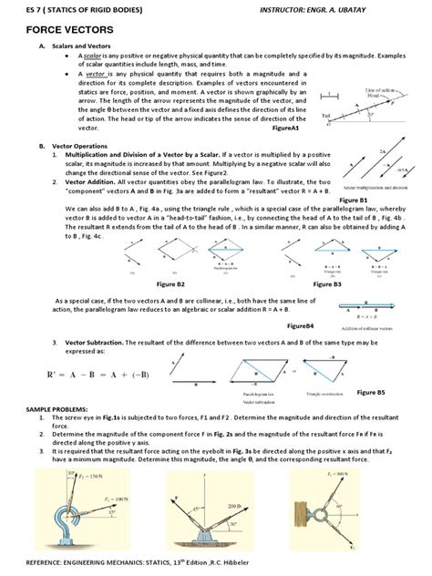 Force Vectors A Scalars And Vectors Pdf Euclidean Vector