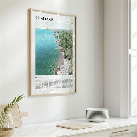 Great Lakes Travel Poster Great Lakes Wall Art Great Lakes Poster