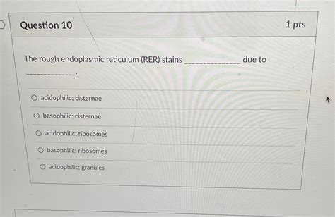 Solved Question 101 ﻿ptsthe Rough Endoplasmic Reticulum