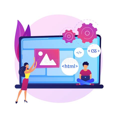 Female Programmer Working On Laptop Vector Illustration Stock Vector Illustration Of Chair