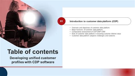 Developing Unified Customer Profiles With Cdp Software Table Of Contents Mkt Ss V Ppt Powerpoint