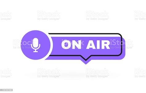 마이크 엠블럼이 있는 공기 기하학적 배지 모던 플랫 스타일 벡터 일러스트레이션 공연에 대한 스톡 벡터 아트 및 기타 이미지