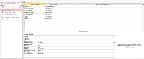 MS Access How To Set Validation Rules And Validation Text