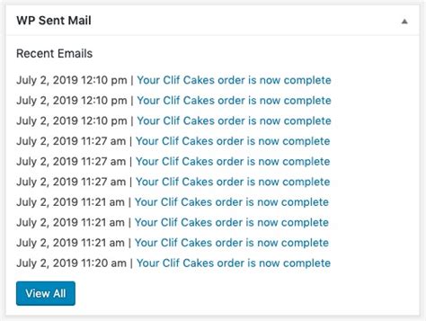 Admin Dashboard Widget Wp Sent Mail