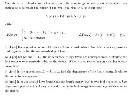 solved consider a particle of mass m ﻿bound in an infinite