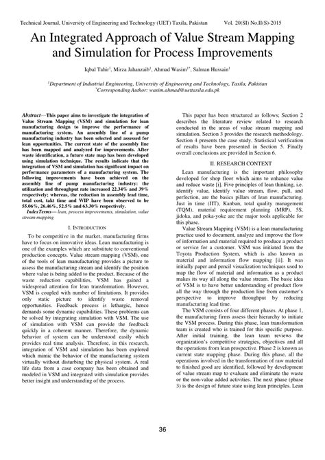 PDF An Integrated Approach Of Value Stream Mapping And Simulation For Process Improvements