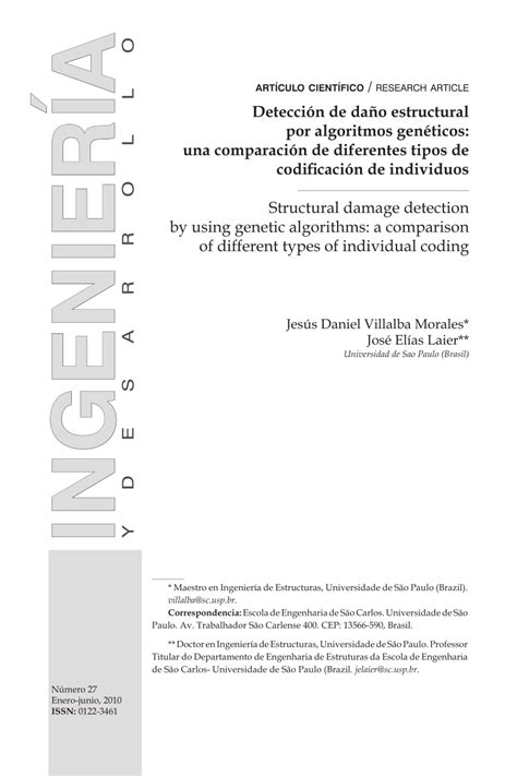 Pdf Structural Damage Detection By Using Genetic Algorithms A