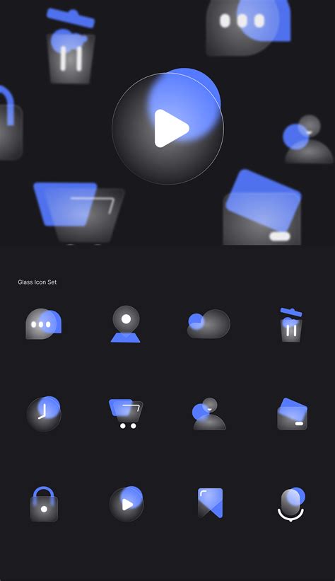Glassmorphism Icon Set Behance