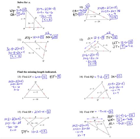 Triangle Midsegment Theorem Worksheet Fill Online Printable Worksheets Library