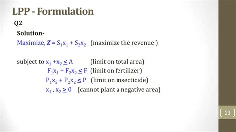Operations Research LPP Formulation With Examples PPT
