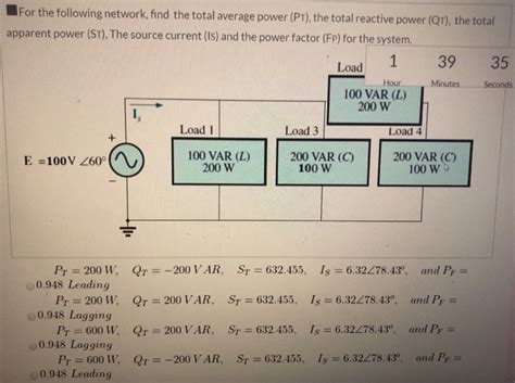 Solved For The Following Network Find The Total Average Chegg
