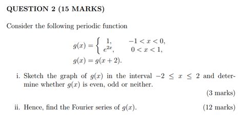 Solved Question 2 15 ﻿marksconsider The Following Periodic