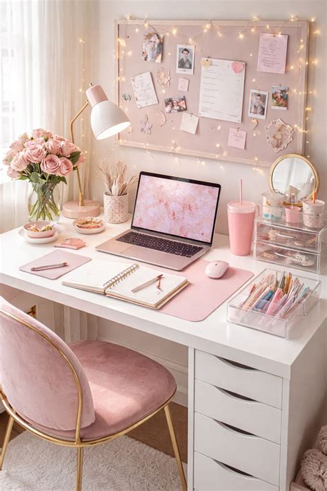 Study Table Pink And White Room Ideas Pink Study Room Pink And
