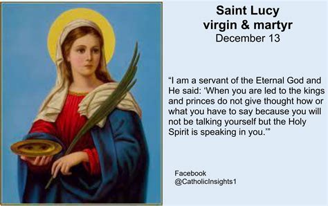 Saint Lucy Virgin And Martyr December Catholic Insights