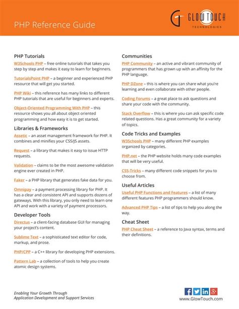 Php Reference Guide Pdf