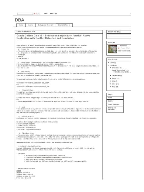 Pdf Dba Oracle Golden Gate 12 Bidirectional Replication Activ Dokumentips