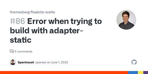 Error When Trying To Build With Adapter Static · Issue 86 · Themesbergflowbite Svelte · Github