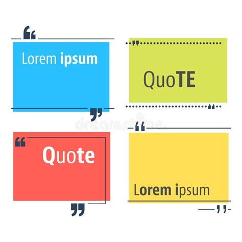 Quote Speech Box Template Quotes Text Form And Textbox Set Stock