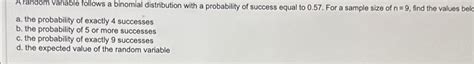 Solved A Random Variable Follows A Binomial Distribution