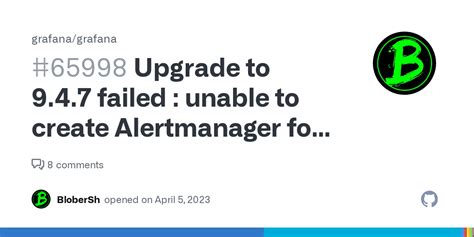 Upgrade To 947 Failed Unable To Create Alertmanager For Org · Issue