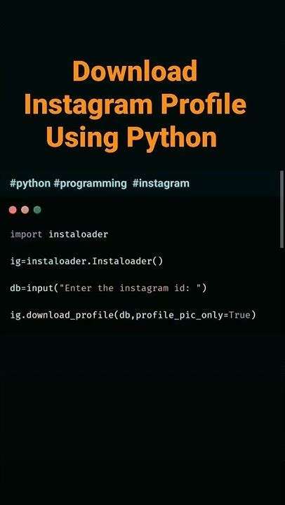 Download Instagram Profile Using Python Instagram Instaloader