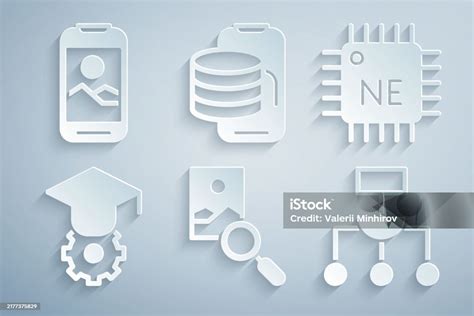 Set Photo Retouching Processor Cpu Graduation Cap Algorithm Cloud