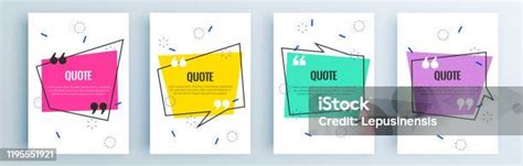 견적 프레임 빈 템플릿 세트 괄호 안에 있는 텍스트 인용 빈 연설 거품 따옴표 거품 텍스트 상자는 색상 배경에 격리 벡터 그림입니다 Brand Name Online