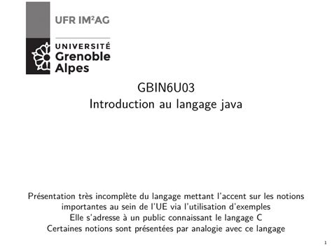 gbin6u03 introduction au langage java